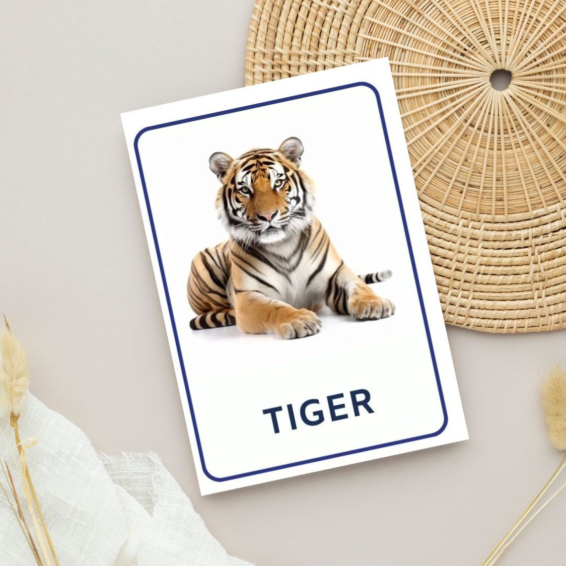 32 Safari Animals Flashcards, Kids Printable, Nomenclature Cards ...