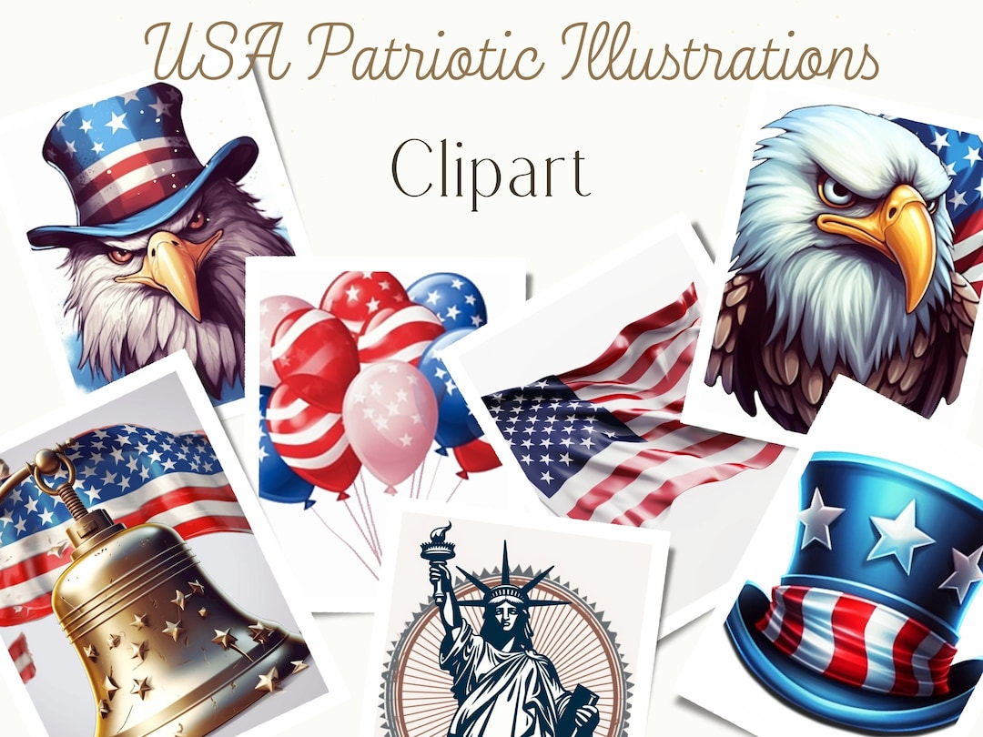 4th of July Clipart / USA Patriotic Illustrations / Independence Day ...