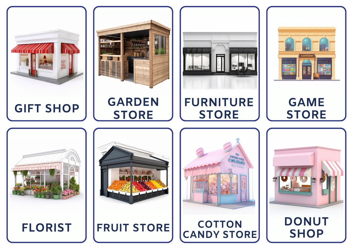 Explore City Life With Urban Essentials Flashcard Bundle, Furniture ...