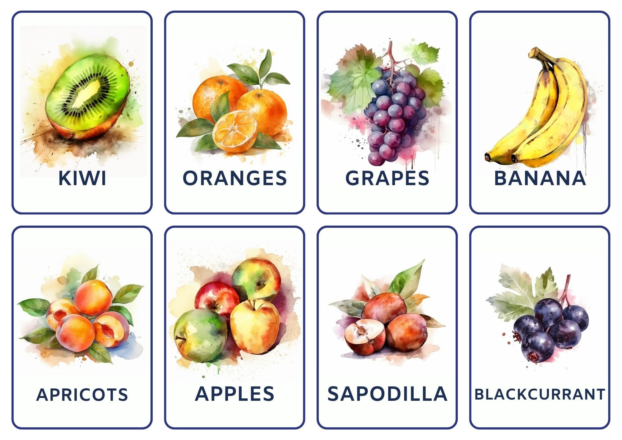 Flashcard Bundle of Fruity Mix Bundle Includes Mix Fruits and ...