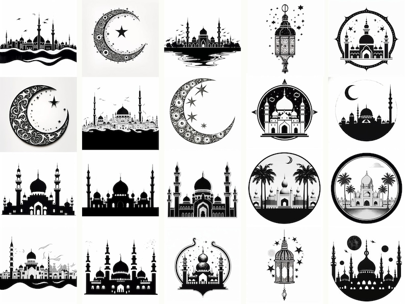 30 Islamic SVG Bundle, Cutting Files, Template, Masjid, Mosque, Ramadan ...