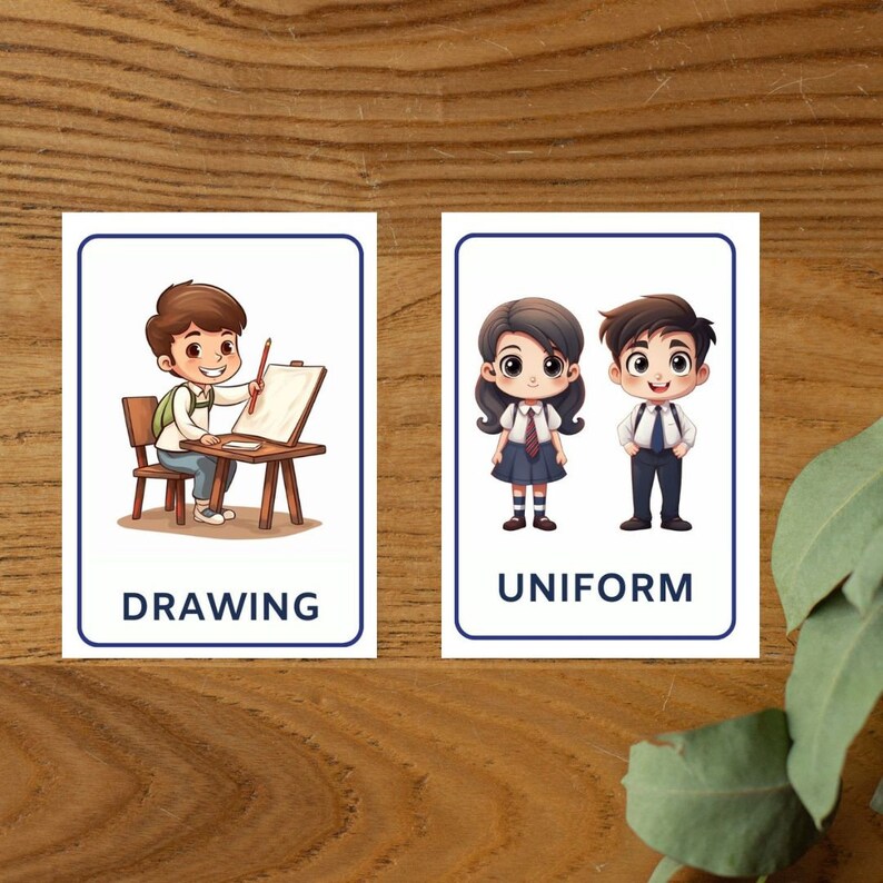 32 Kids School Flashcards, Kids Printable, Nomenclature Cards, Toddler ...