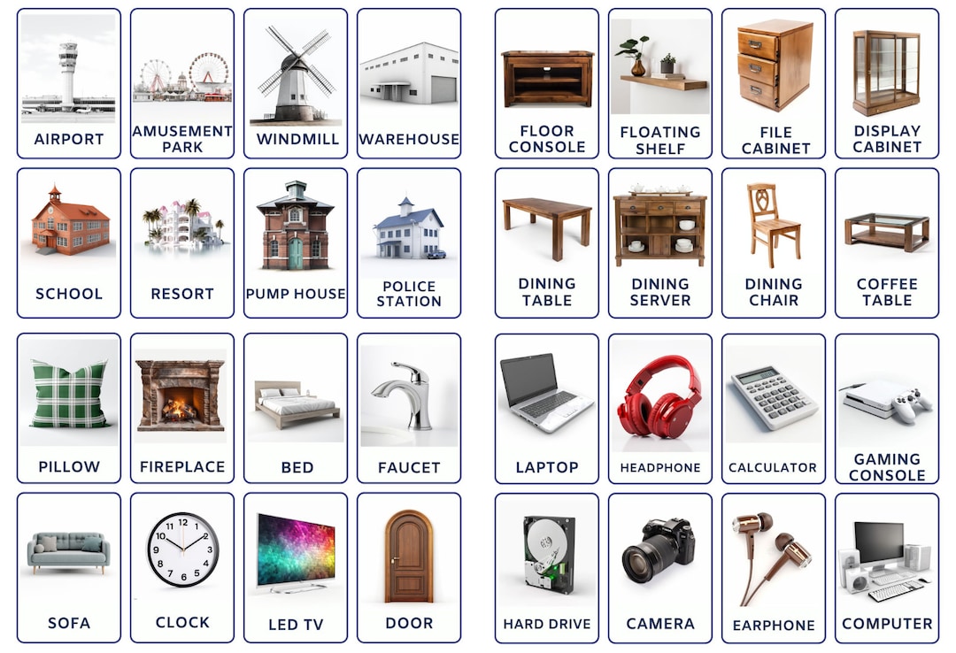 Household Items Flashcard Bundle, Including Technology, Tools ...