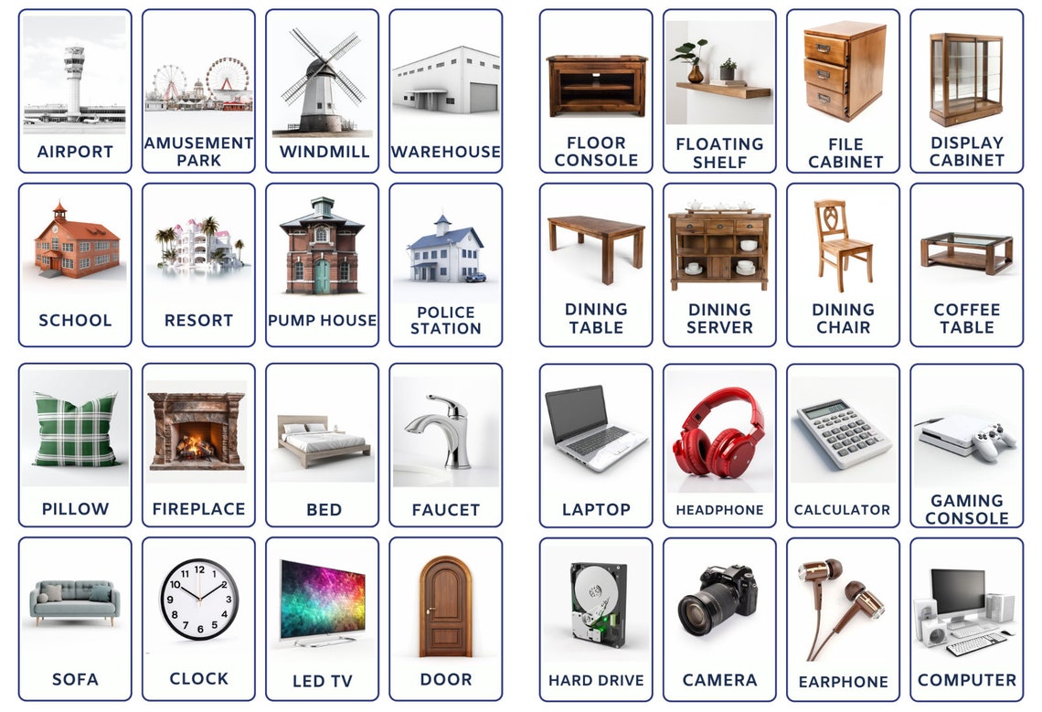 Household Items Flashcard Bundle, Including Technology, Tools ...