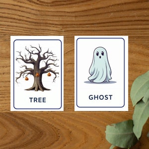 Spooky Halloween Vocabulary Flash Cards, 32 Editable Montessori Cards ...