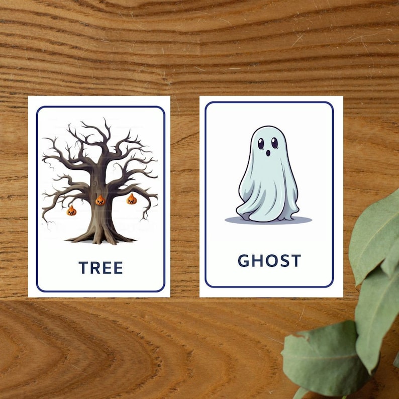 Spooky Halloween Vocabulary Flash Cards, 32 Editable Montessori Cards ...