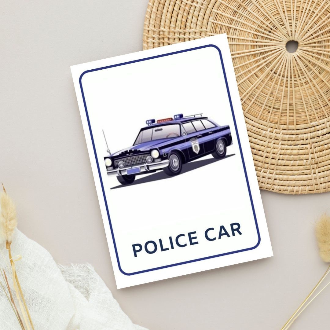 Police Themed Learning Fun, 32 Printable Flashcards for Kids ...