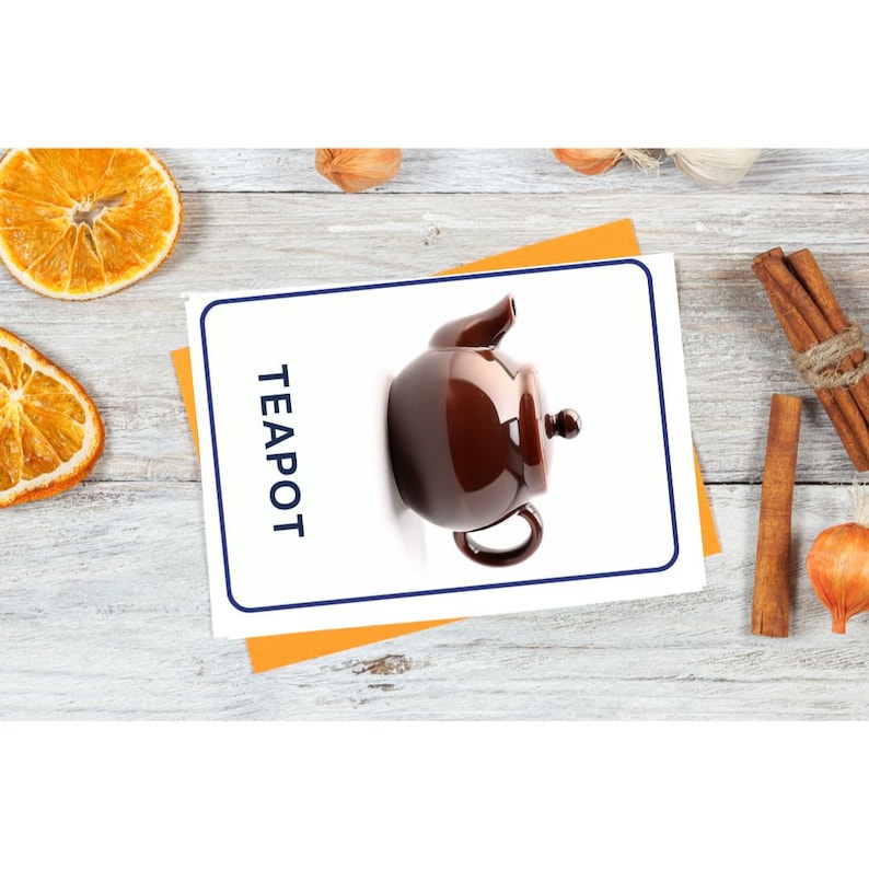 In the Kitchen Flash Cards, 32 Editable Montessori Cards With Real ...