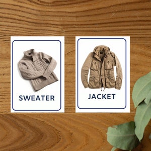 32 Clothing Flashcards, Image Cards for Kids, Clothes Cards ...