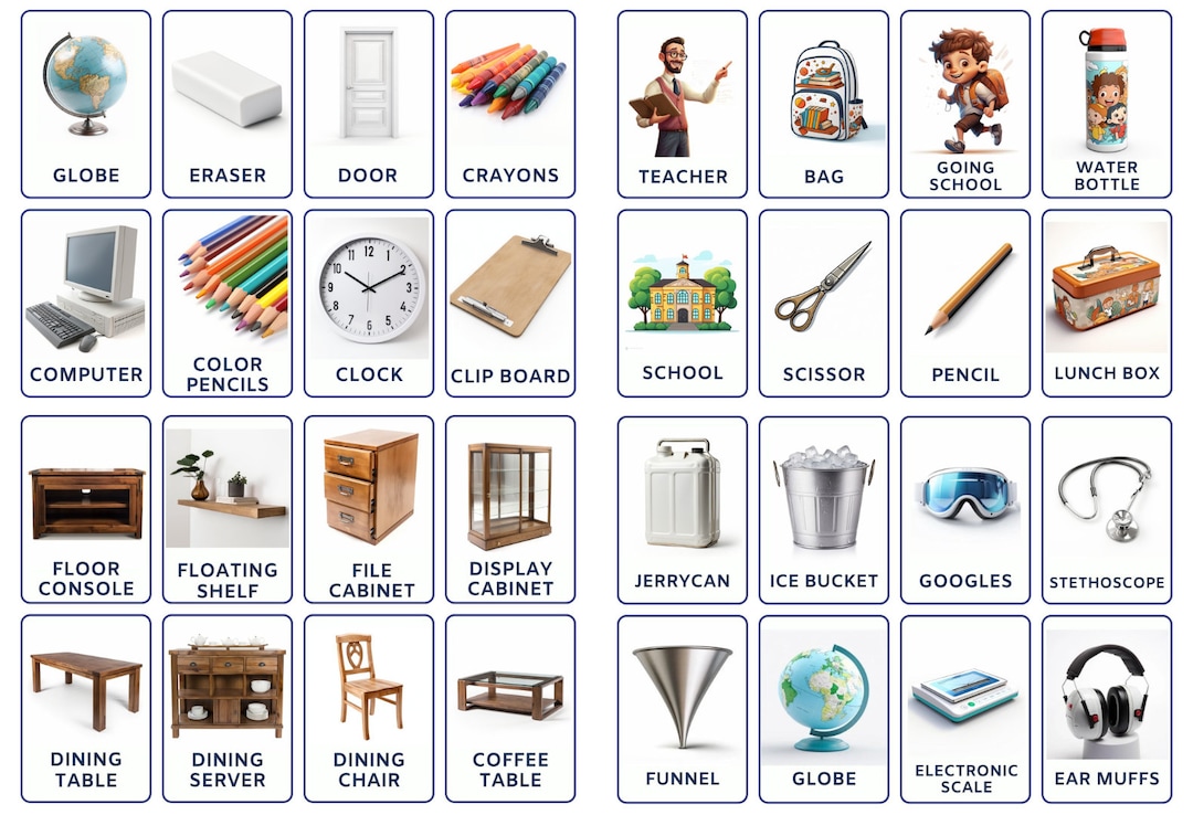 Flashcard Bundle of Educational Environments Bundle Includes Furniture ...