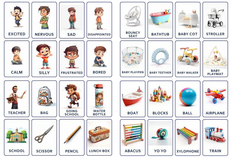 Flashcard Bundle of Kids Learning Adventures Including Toys, Kids ...