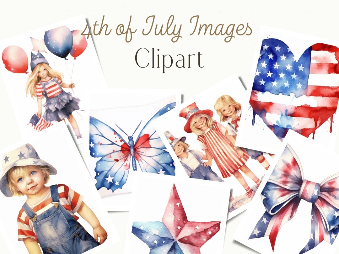30 PNG Watercolor 4th of July Clipart, Independence Day Clip Art ...