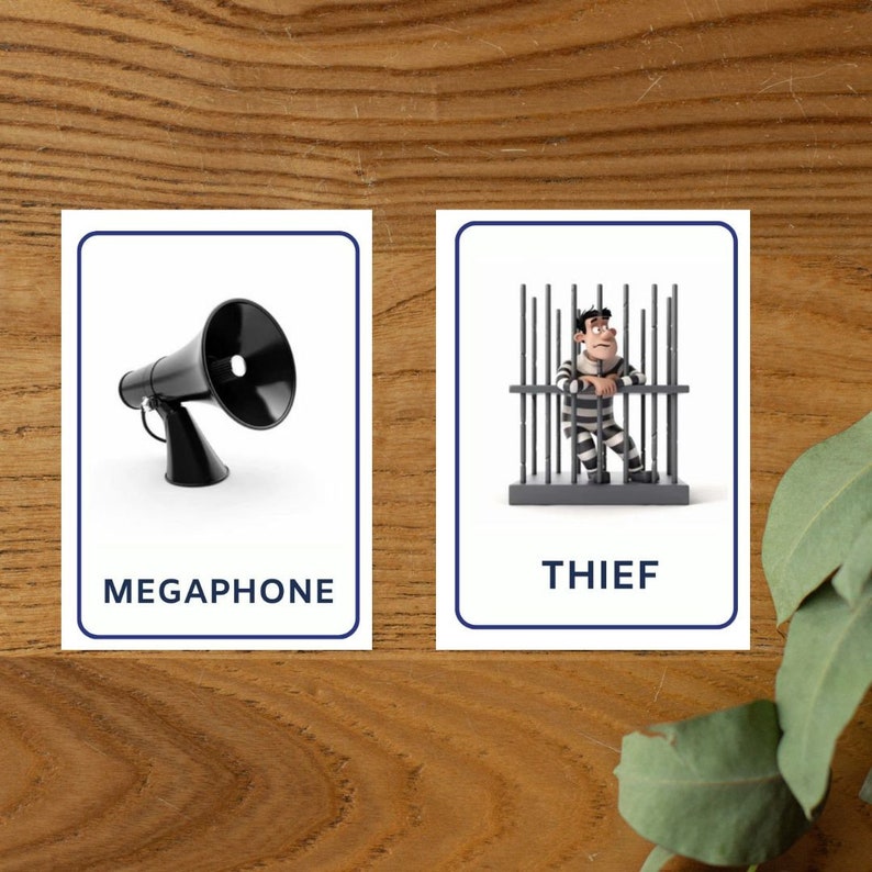 Police Themed Learning Fun, 32 Printable Flashcards for Kids ...
