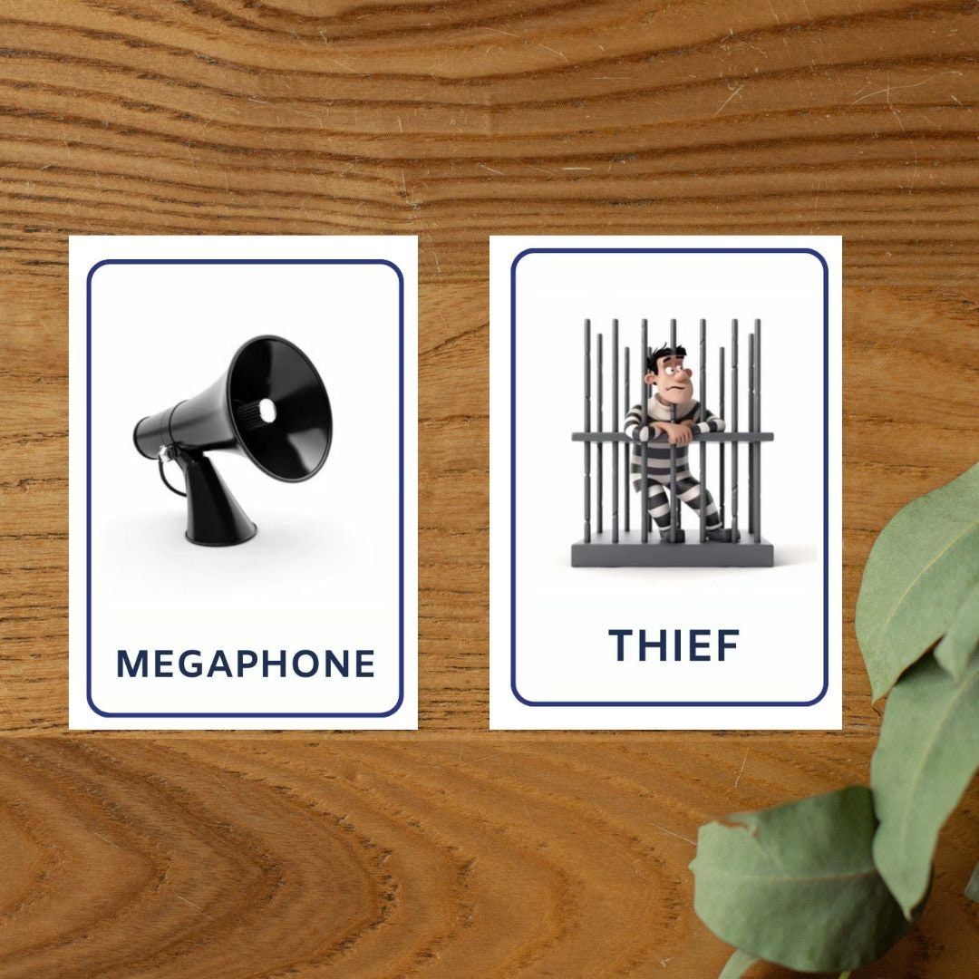 Police Themed Learning Fun, 32 Printable Flashcards for Kids ...