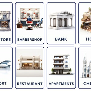Explore City Life With Urban Essentials Flashcard Bundle, Furniture ...