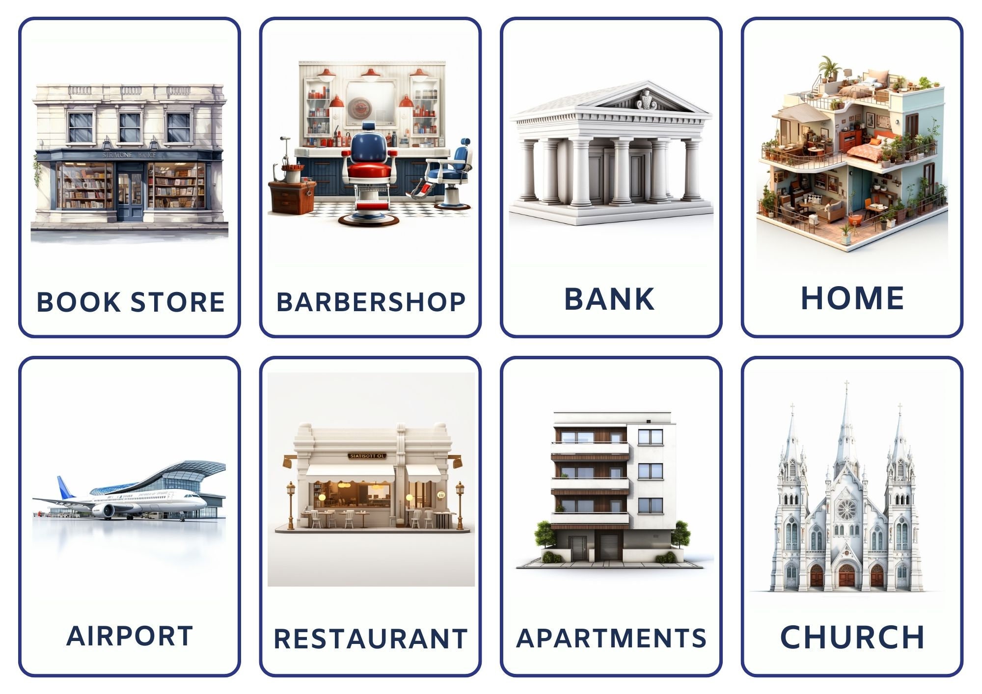 Explore City Life With Urban Essentials Flashcard Bundle, Furniture ...