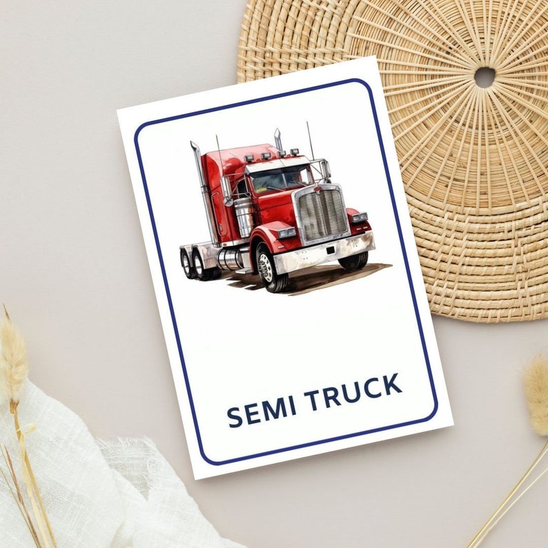 Construction Themed 32 Flash Cards Featuring Real Pictures of Large ...