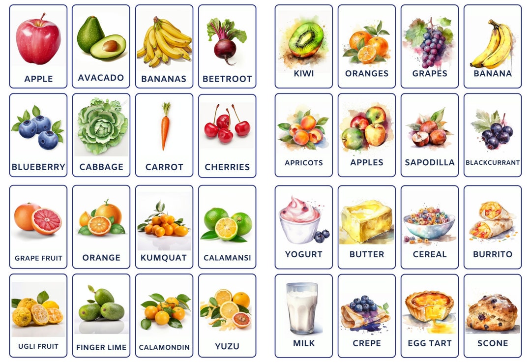 Flashcard Bundle of Fruity Mix Bundle Includes Mix Fruits and ...