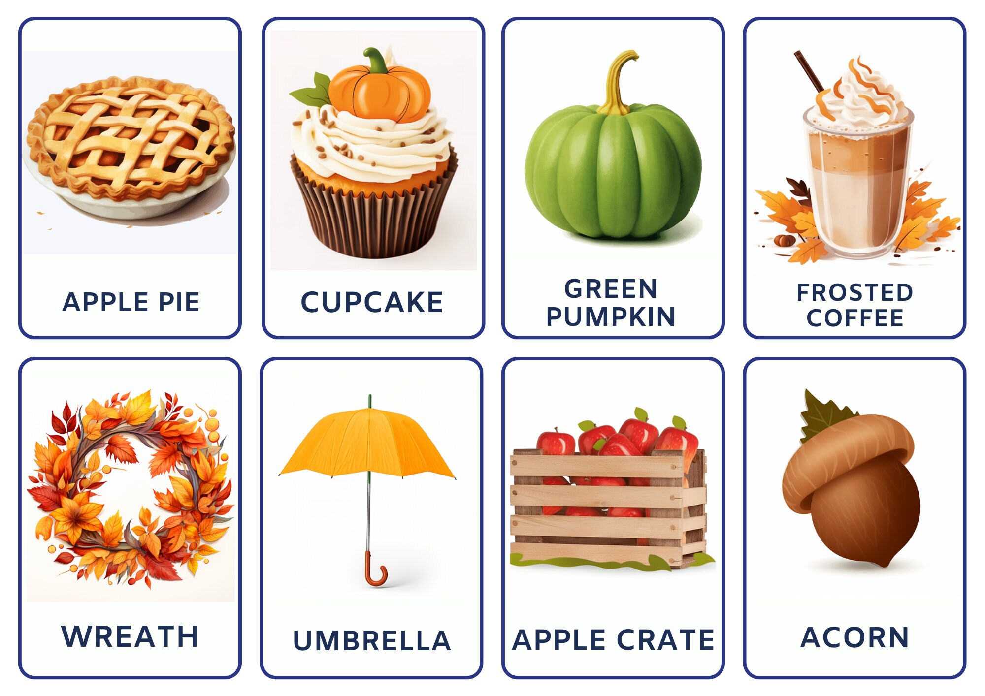 Flashcard Bundle of Harvest Festival Bundle Includes Autumn Time ...