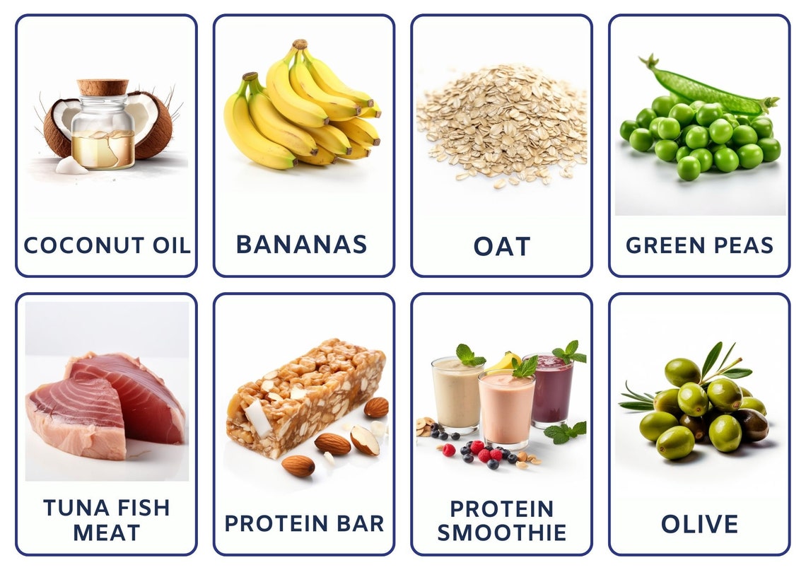 Health and Nutrition Flashcard Bundle, Including Fruits, Breakfast ...