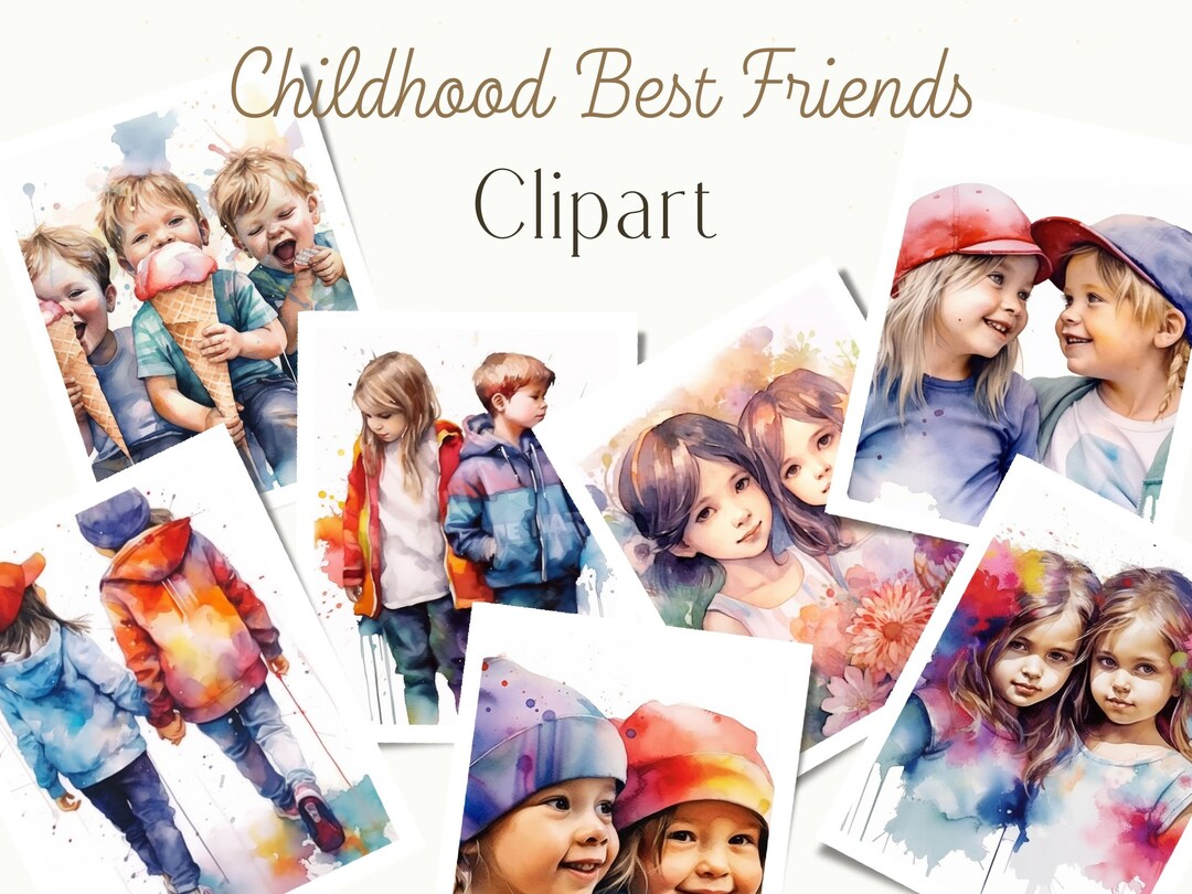 Childhood Best Friends Clipart PNG Sublimation, 30 Transparent ...