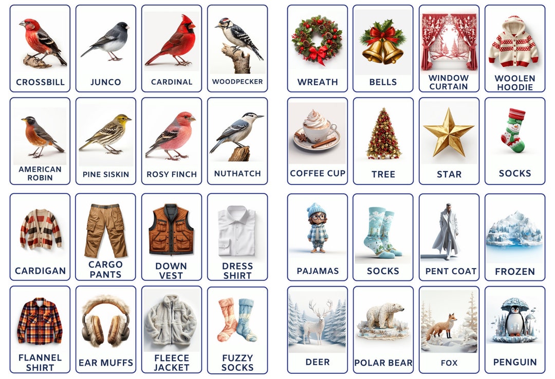 Flashcard Bundle of Winter Holidays Bundle Includes Winter Christmas ...