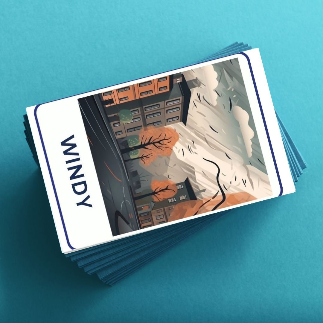 Weather Flash Cards, 32 Montessori Cards for Preschool, Nomenclature ...