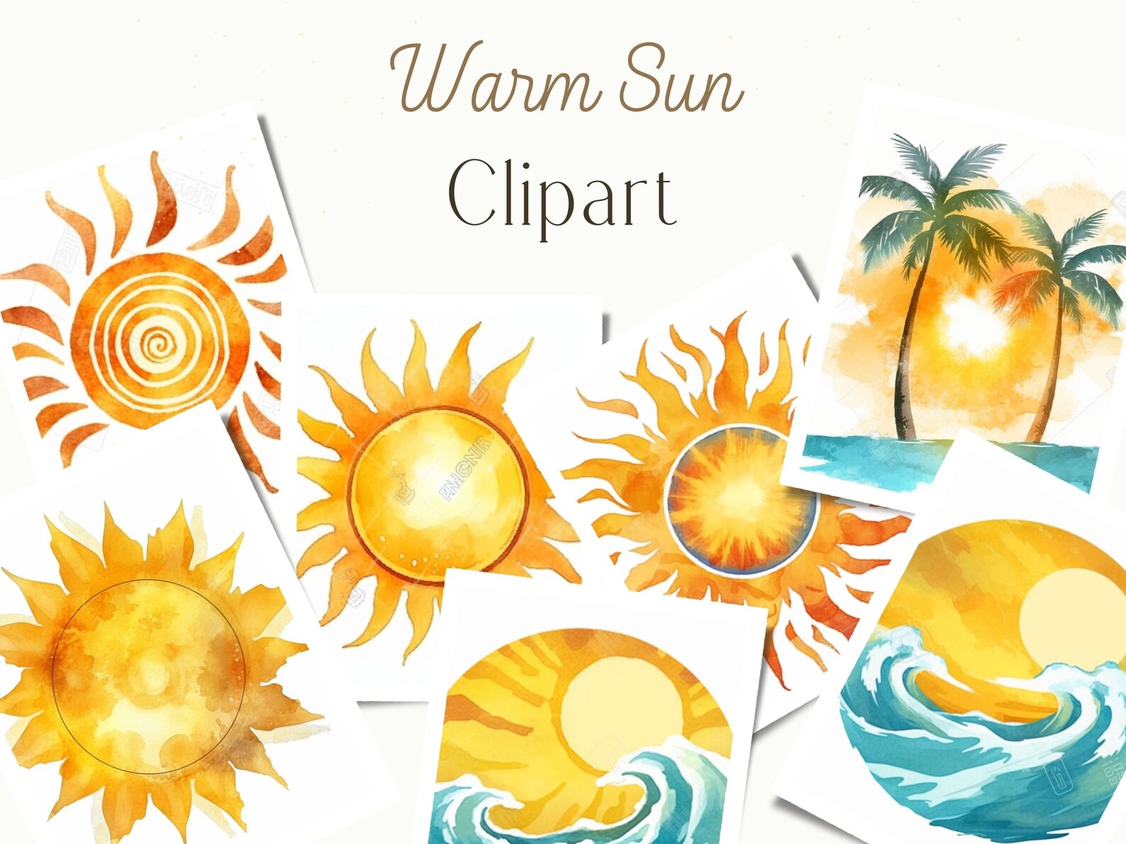 Warm Sun Clipart, Summer Clipart, Warm Sun Png Clipart, Hand Drawn ...