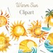 Warm Sun Clipart, Summer Clipart, Warm Sun Png Clipart, Hand Drawn ...