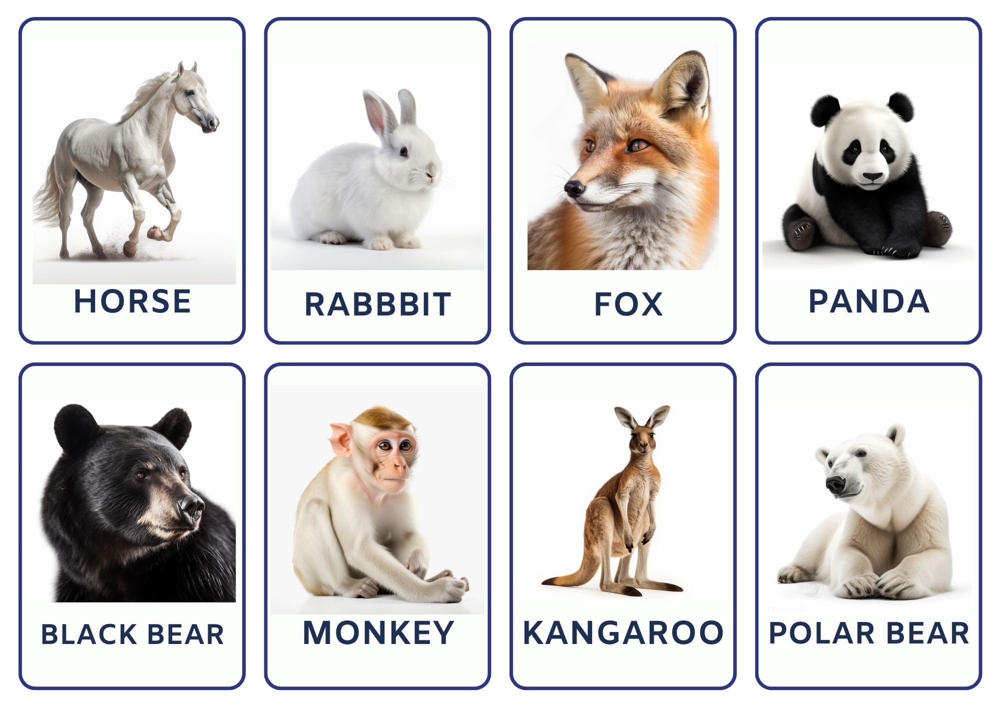Safari and Jungle Animal Flashcards, Zoo, Woodland, Wild Animals ...