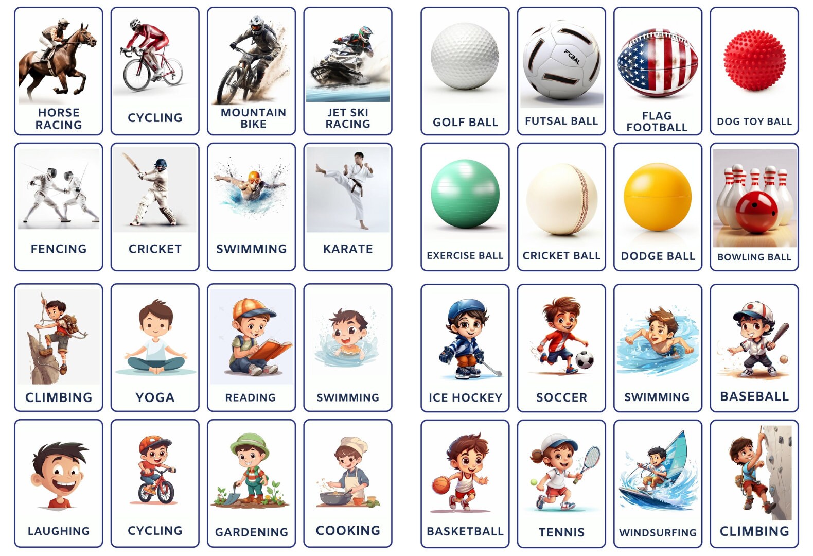 Flashcard Bundle of Sports Spectacular Flashcards Including Sports ...