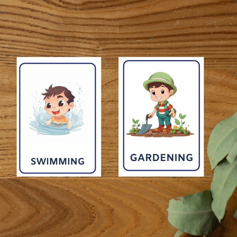 32 Various Activities Flashcards, Kids Printable, Nomenclature Cards ...