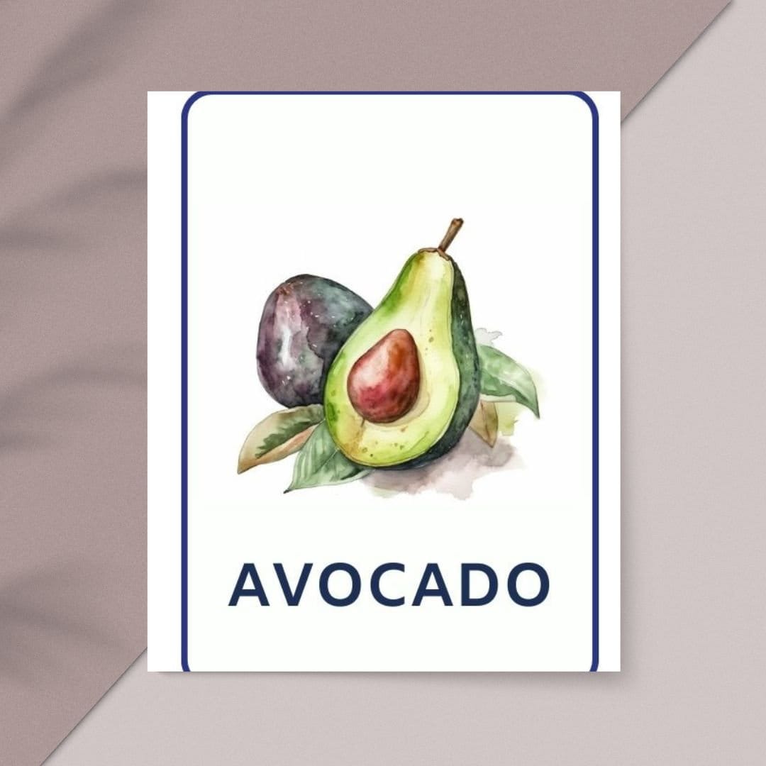 32 Fruits Flashcards, Kids Printable, Nomenclature Cards, Toddler ...