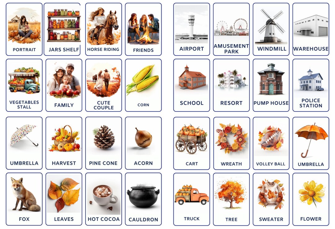 Flashcard Bundle of Cultural and Historical Bundle Includes Autumn ...