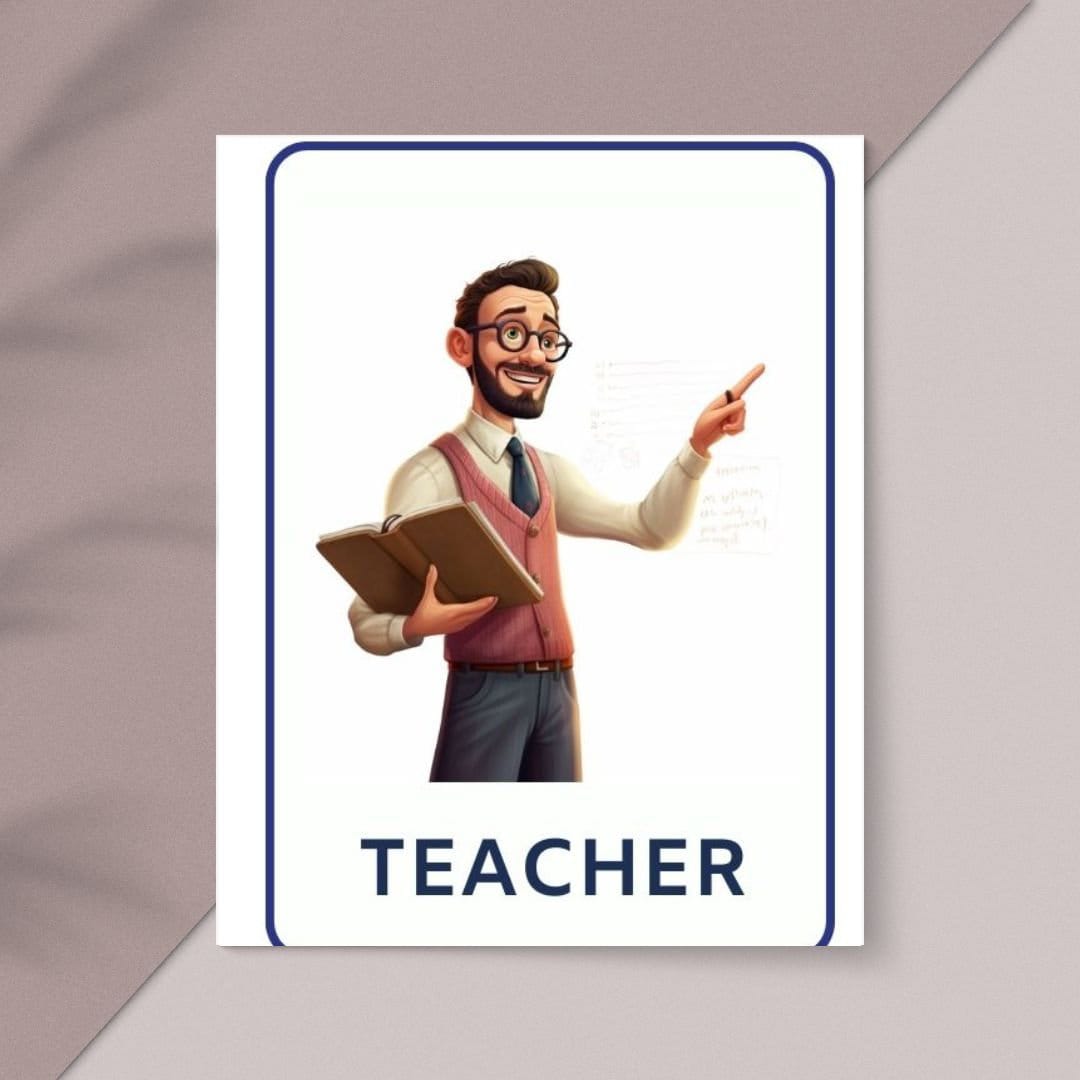 32 Kids School Flashcards, Kids Printable, Nomenclature Cards, Toddler ...