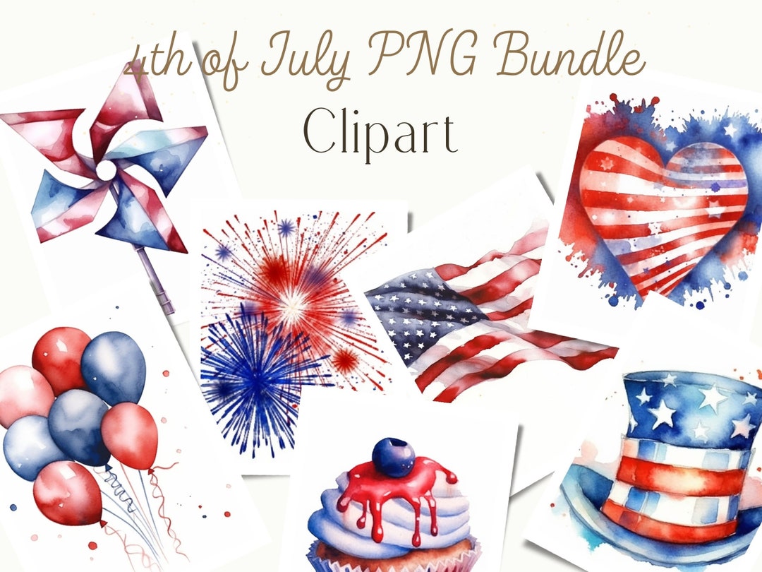 4th of July Png Clipart Watercolor 4th of July Clipart 4th - Etsy