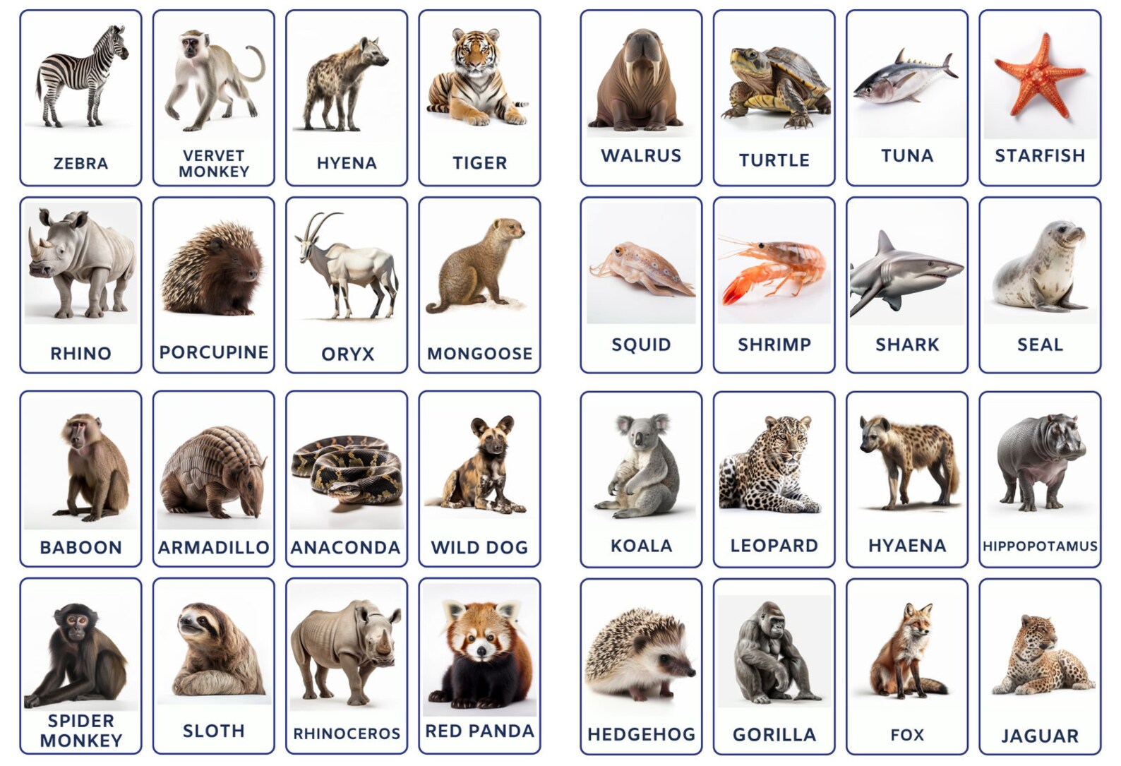 Explore the Outdoors With Our Flashcard Bundle, Safari, Ocean, Jungle ...