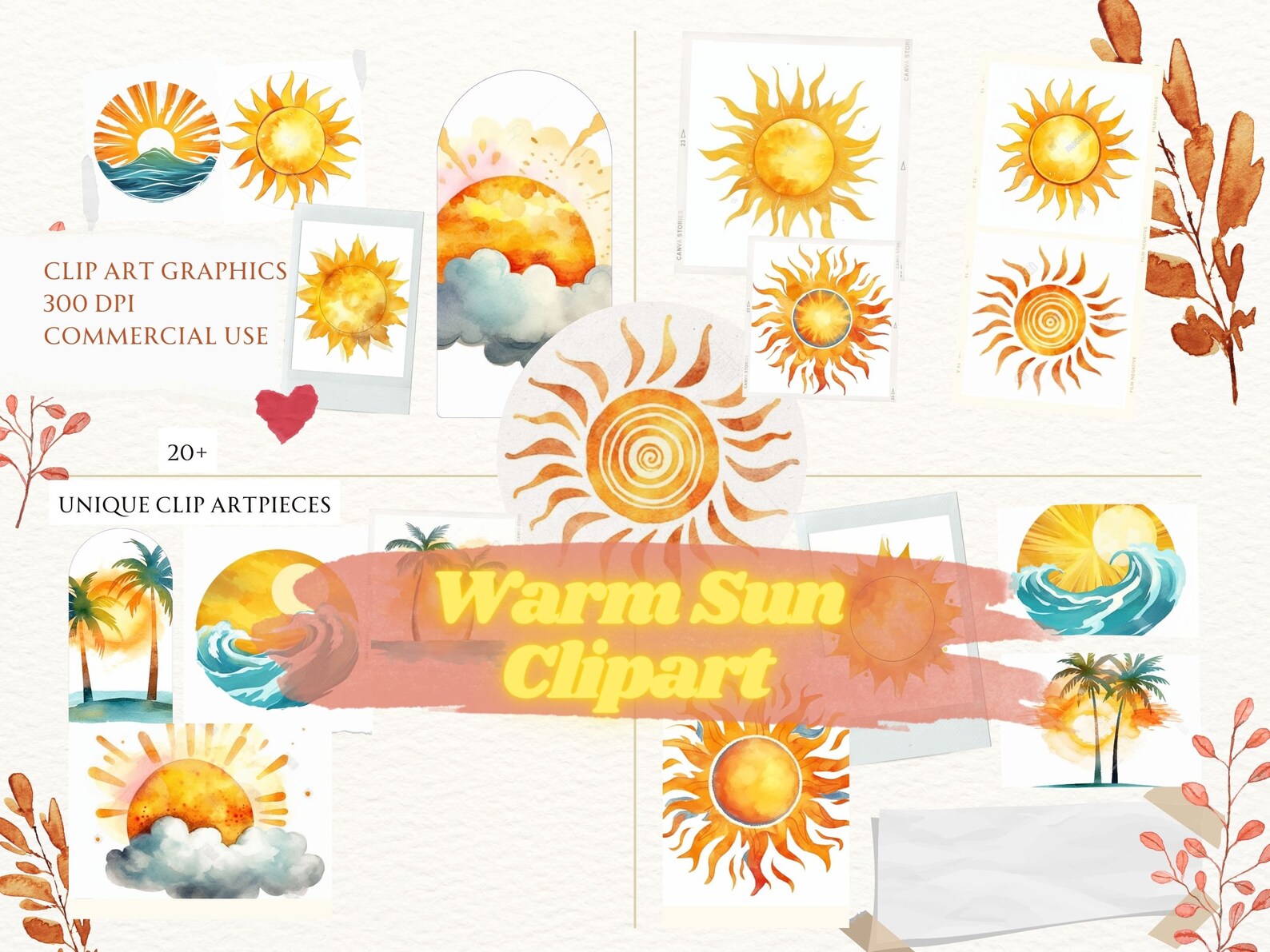 Warm Sun Clipart, Summer Clipart, Warm Sun Png Clipart, Hand Drawn ...