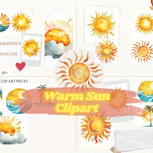 Warm Sun Clipart, Summer Clipart, Warm Sun Png Clipart, Hand Drawn ...