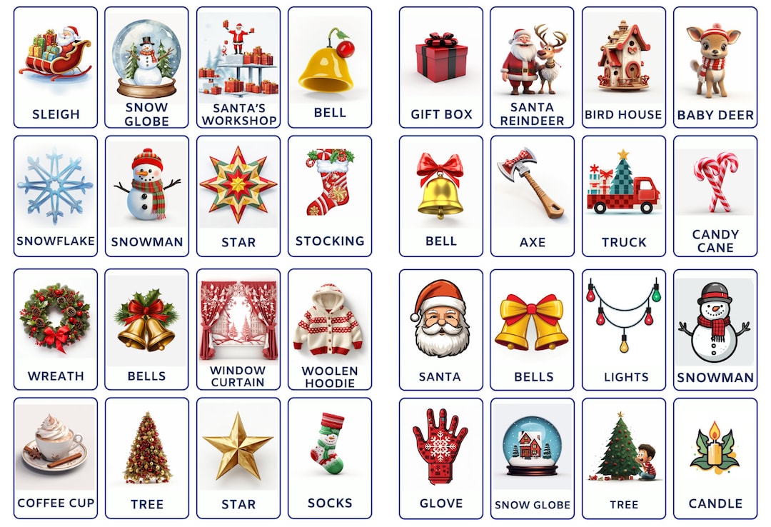 Flashcard Bundle of Christmas Celebration Bundle Includes Christmas ...