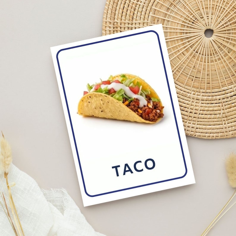 32 Famous Foods Flashcards, Kids Printable, Nomenclature Cards, Toddler ...