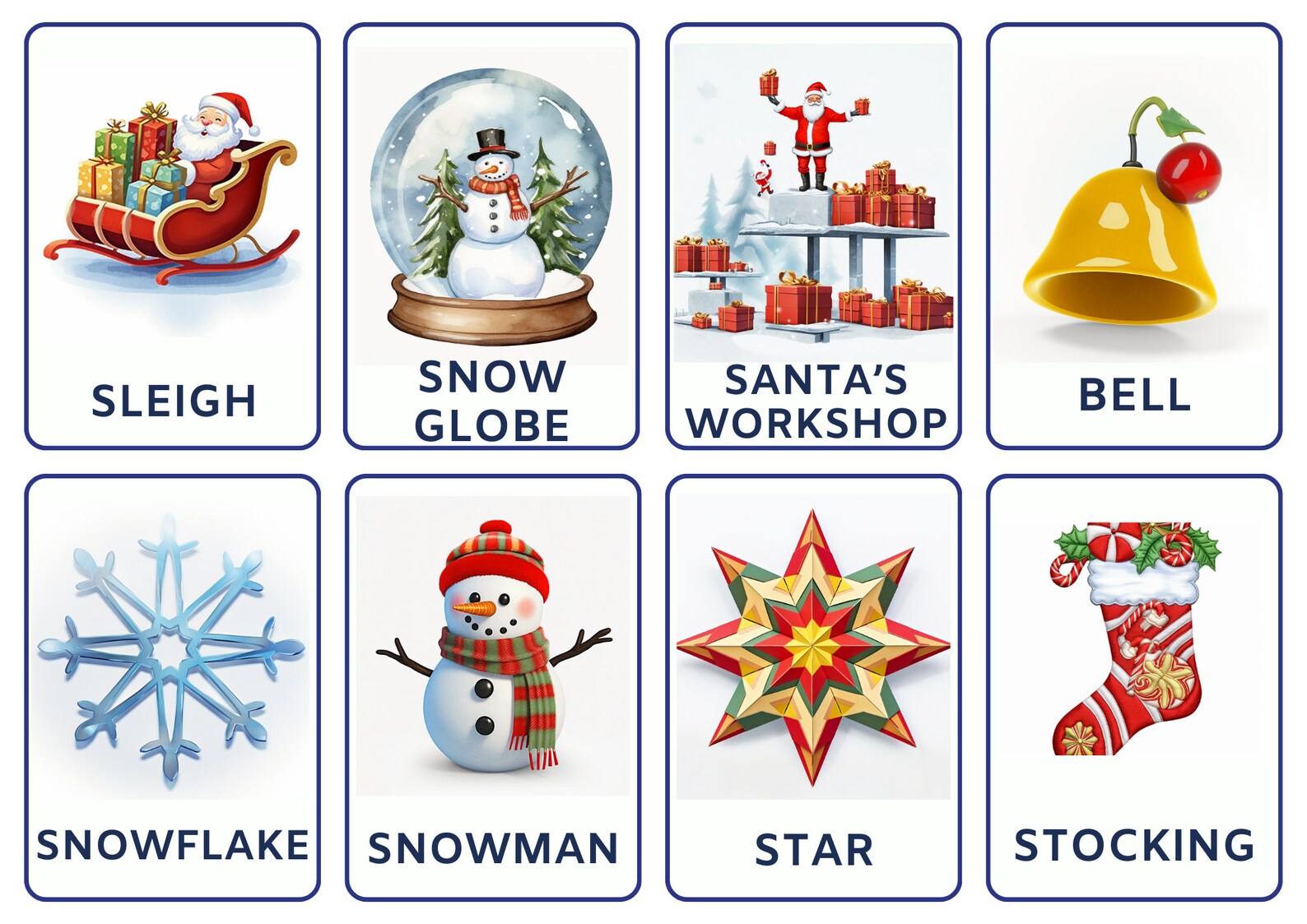 Flashcard Bundle of Christmas Celebration Bundle Includes Christmas ...