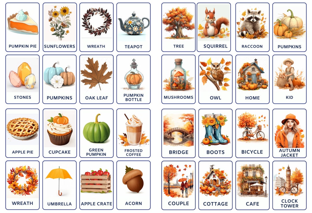 Flashcard Bundle of Harvest Festival Bundle Includes Autumn Time ...