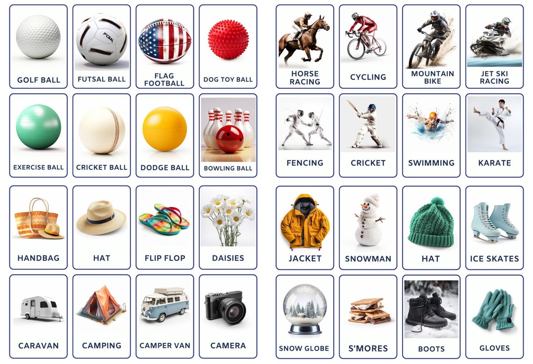 Flashcard Bundle of Sports Mania Bundle Includes Sports, Sports Balls ...