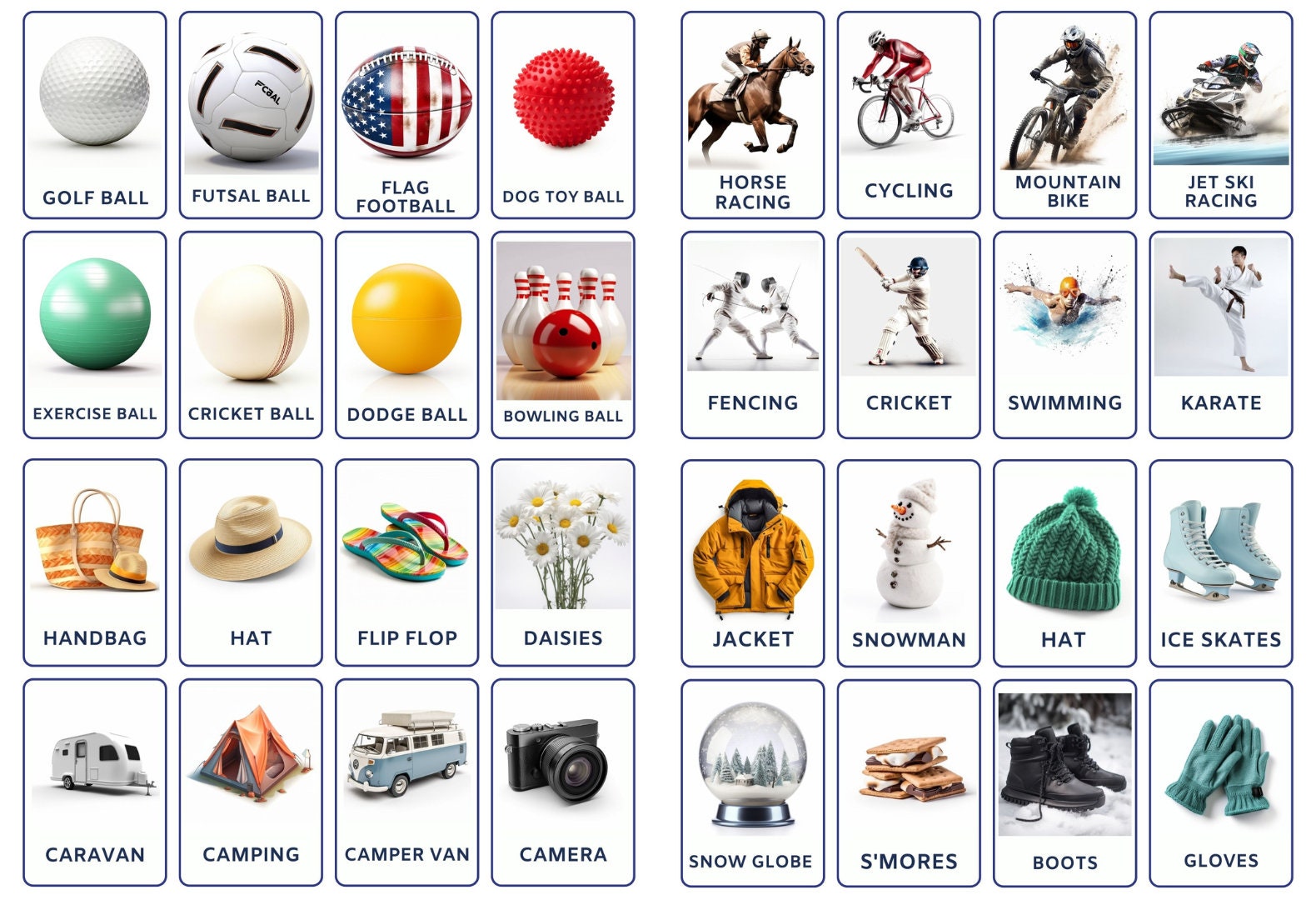 Flashcard Bundle of Sports Mania Bundle Includes Sports, Sports Balls ...