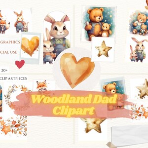 Father Clipart, Father Graphics, Dad Clipart, Dad and Baby, Woodland ...