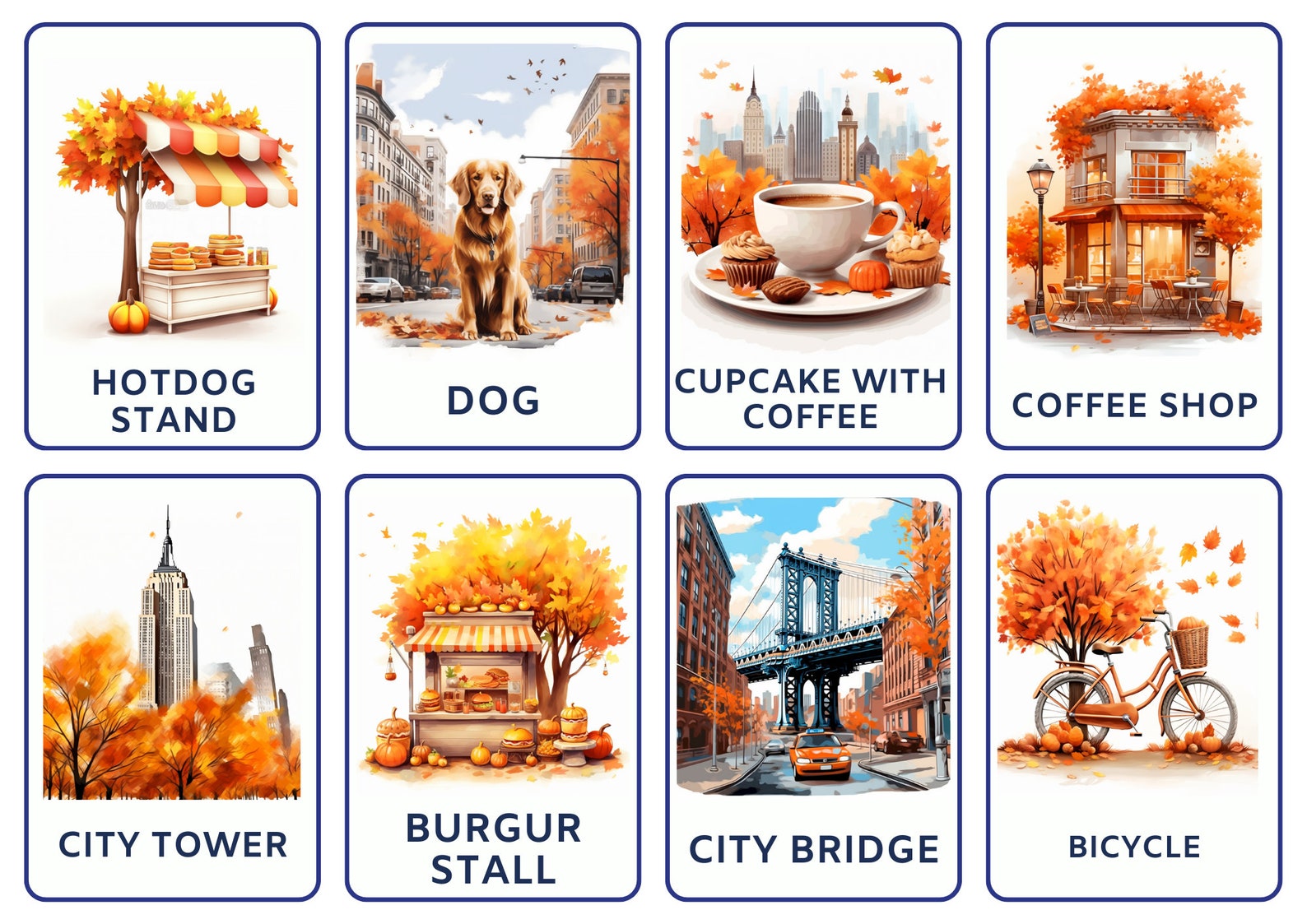 Flashcard Bundle of Nature and Landscape Bundle Includes Picnic, Forest ...