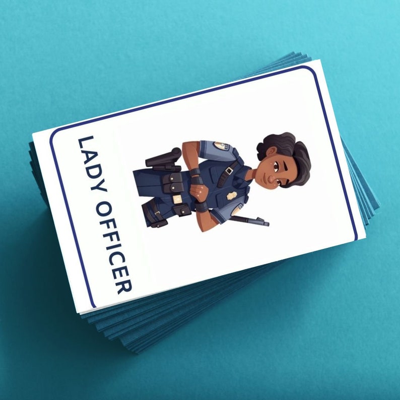 Police Themed Learning Fun, 32 Printable Flashcards for Kids ...