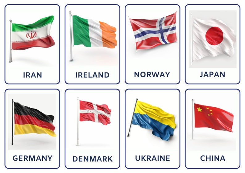 Flashcard Bundle of World Exploration Bundle Including Australian Animals, Flags, Places, Famous ...