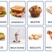 Flashcard Bundle of Culinary Delights Including Fast Food, Fruits ...